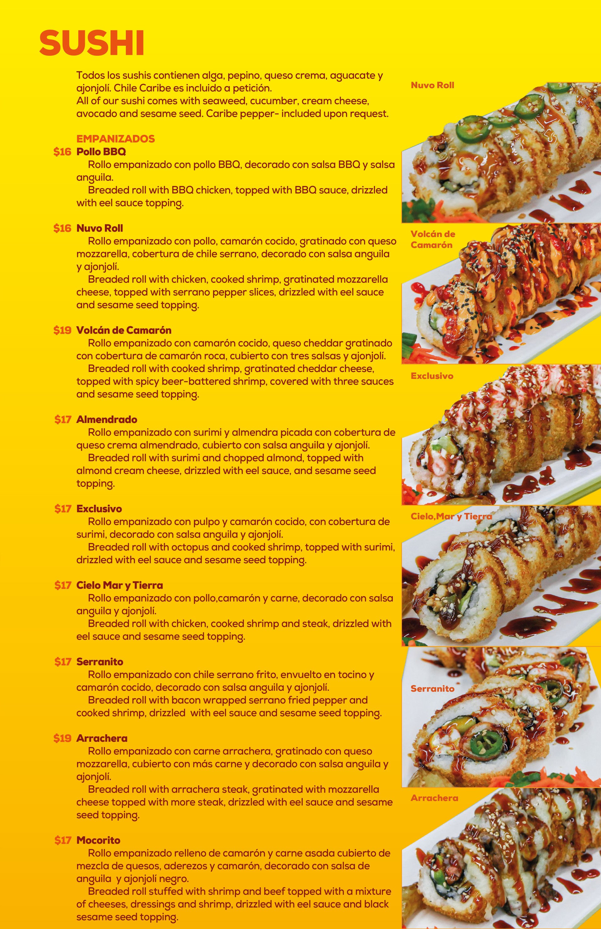 El Coco Pirata Appetizers and Sushi Menu | Mariscos | Denver, CO