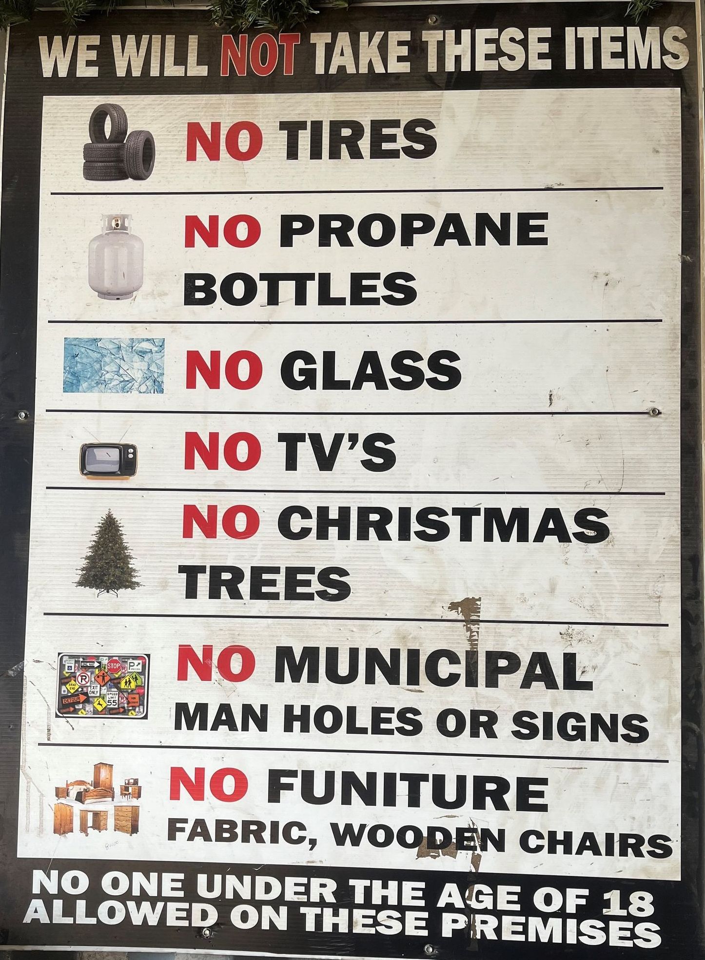 Items We Do Not Accept | Addison, IL