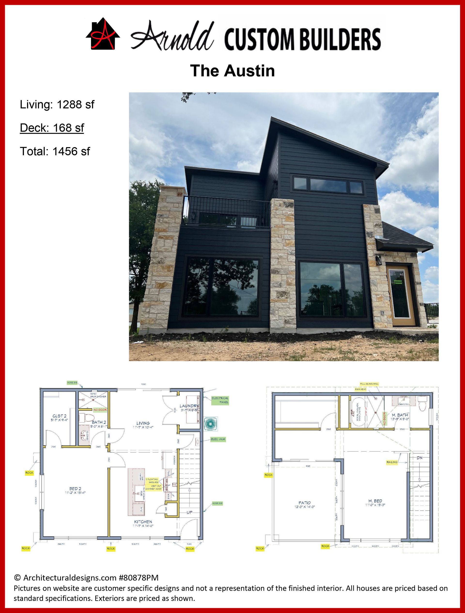 Arnold Custom Builders Custom Home Floor Plan | Bastrop, TX