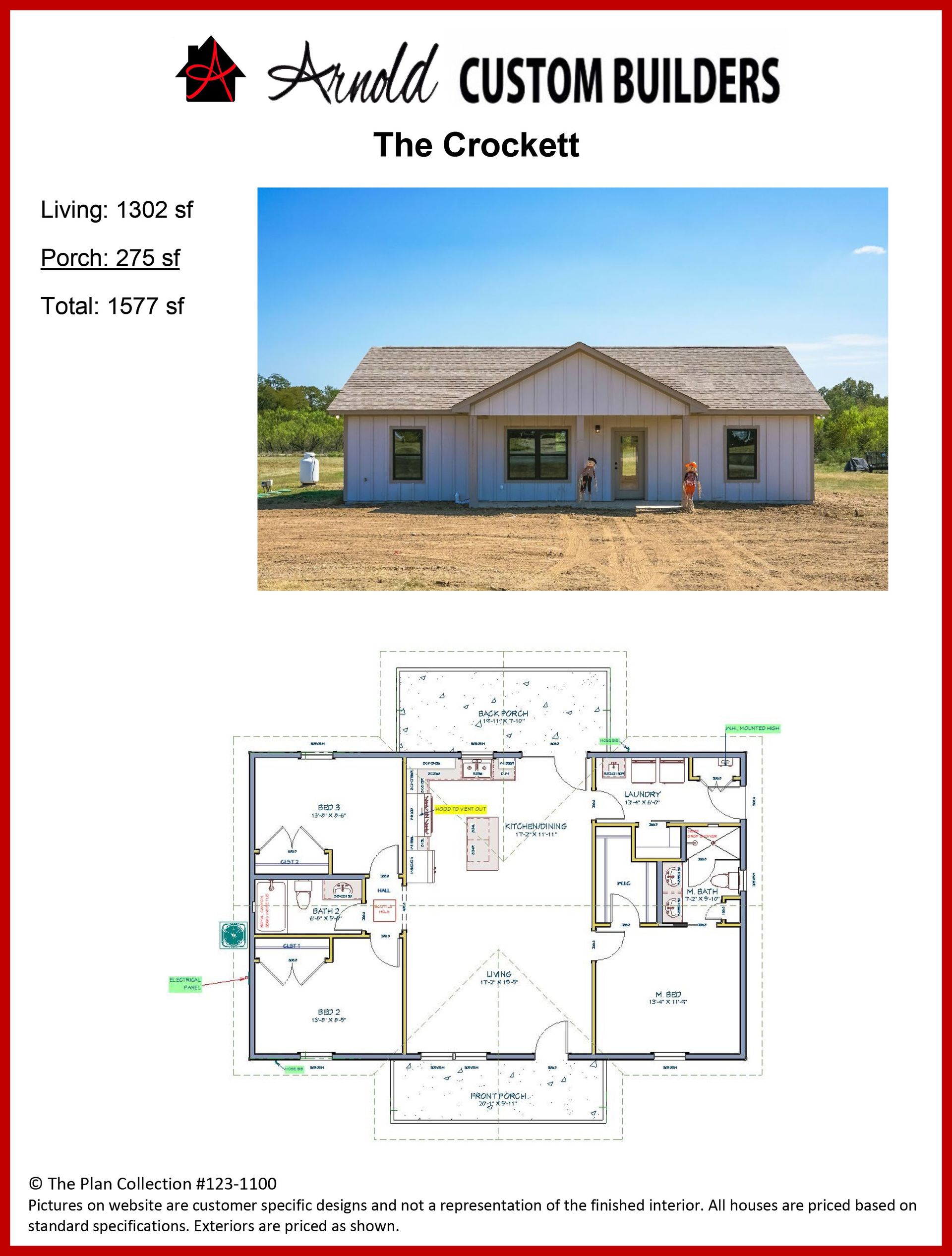 Arnold Custom Builders Custom Home Floor Plan | Bastrop, TX