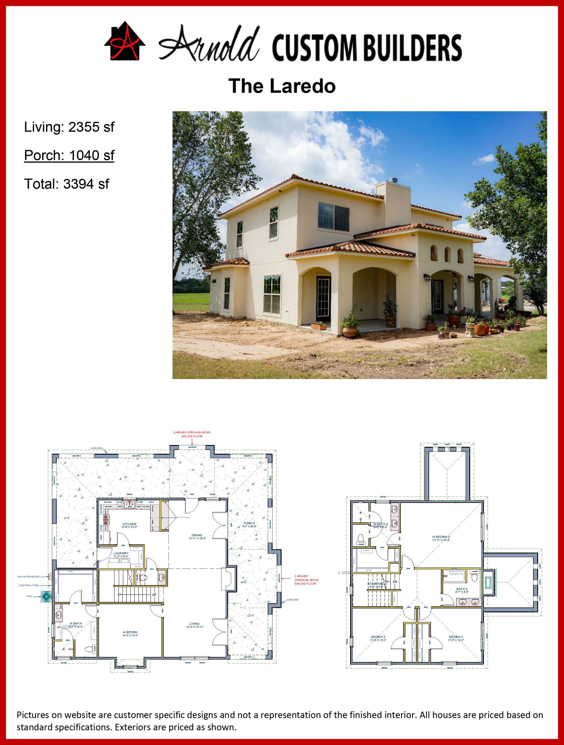 Arnold Custom Builders Custom Home Floor Plan | Bastrop, TX