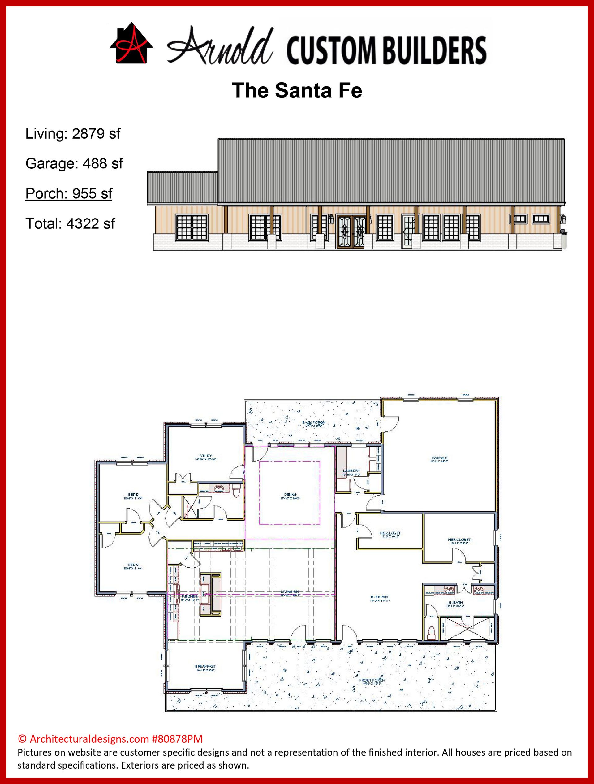 Arnold Custom Builders Custom Home Floor Plan | Bastrop, TX