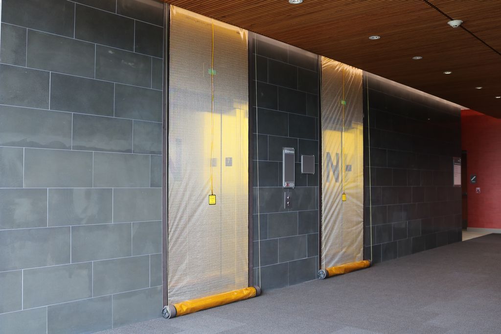 Elevator Smoke Curtains by Smoke Guard