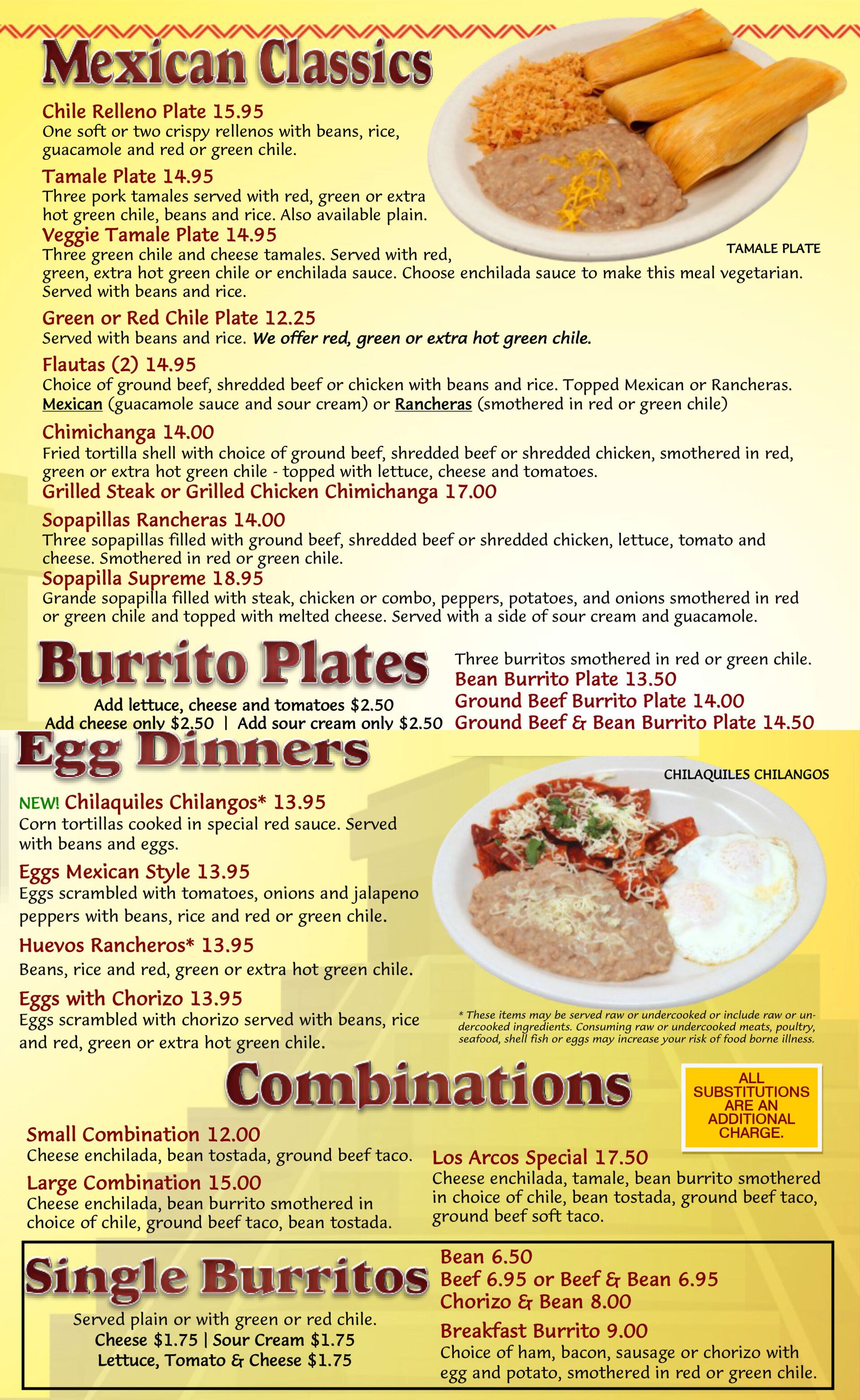 Los Arcos Mexican Restaurant Mexican Classics Menu | Westminster