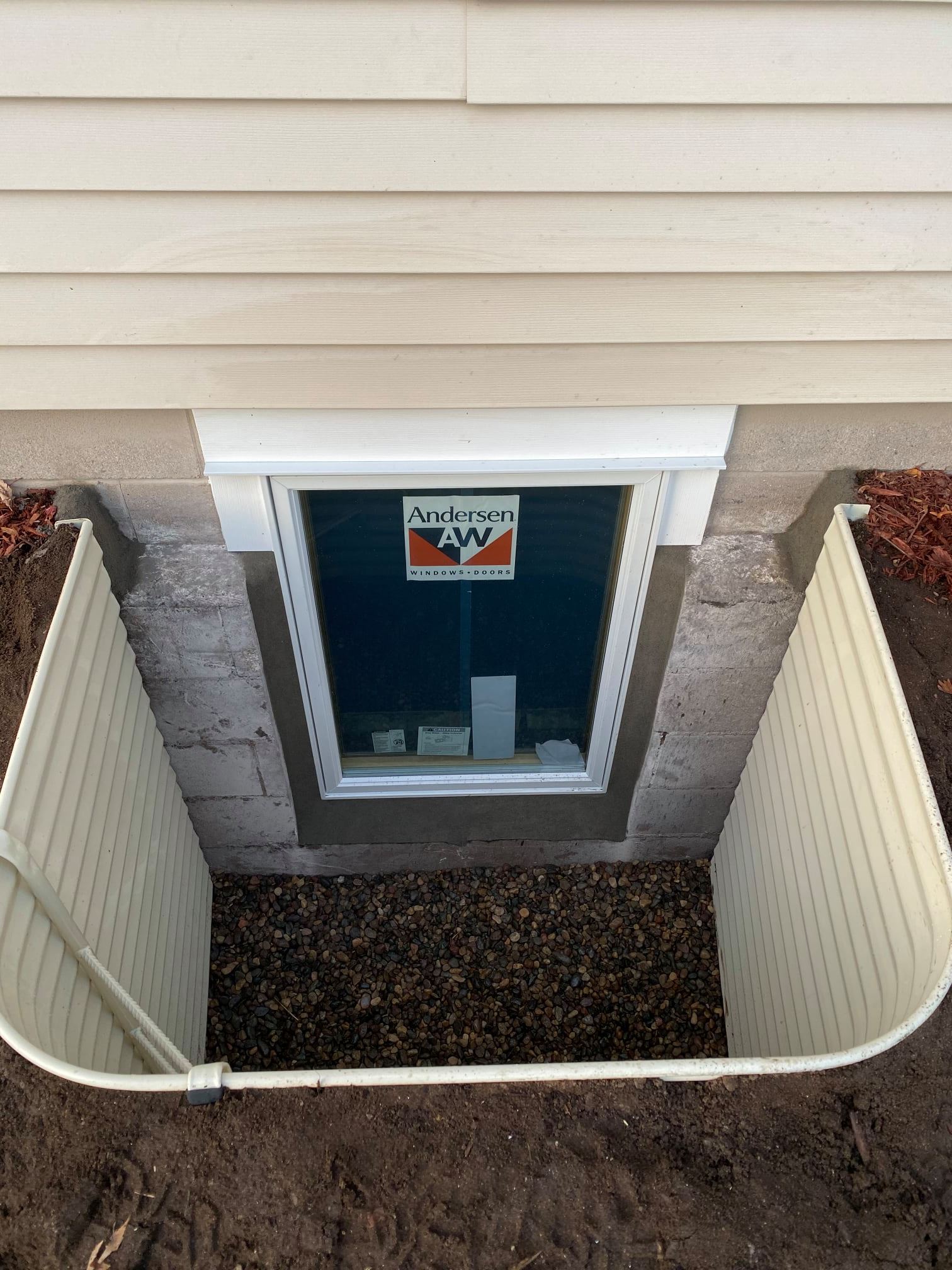 Galvanized Steel Window Wells - stonewall finish Photo Gallery | Medina