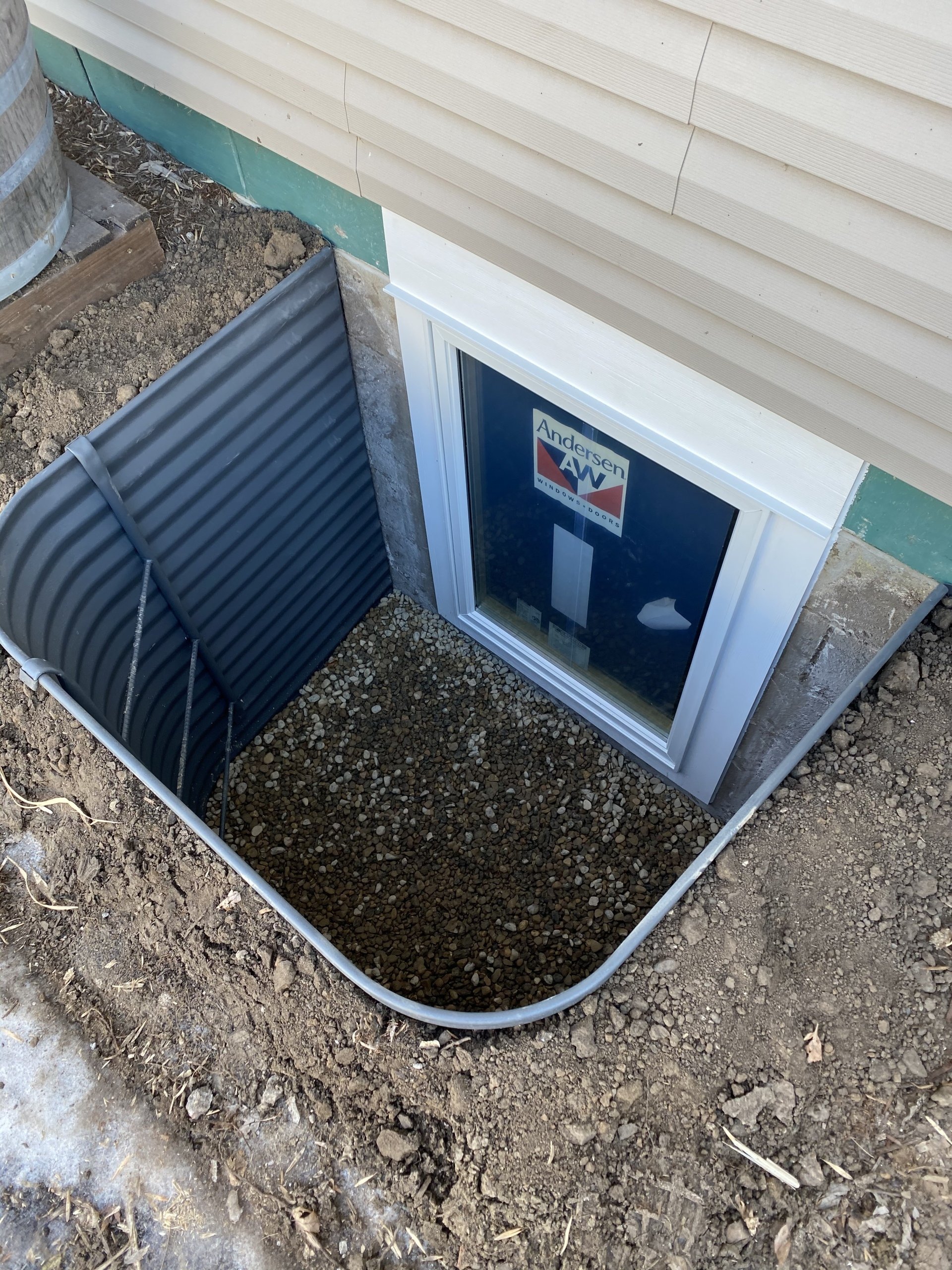 Galvanized Steel Window Wells - stonewall finish Photo Gallery | Medina