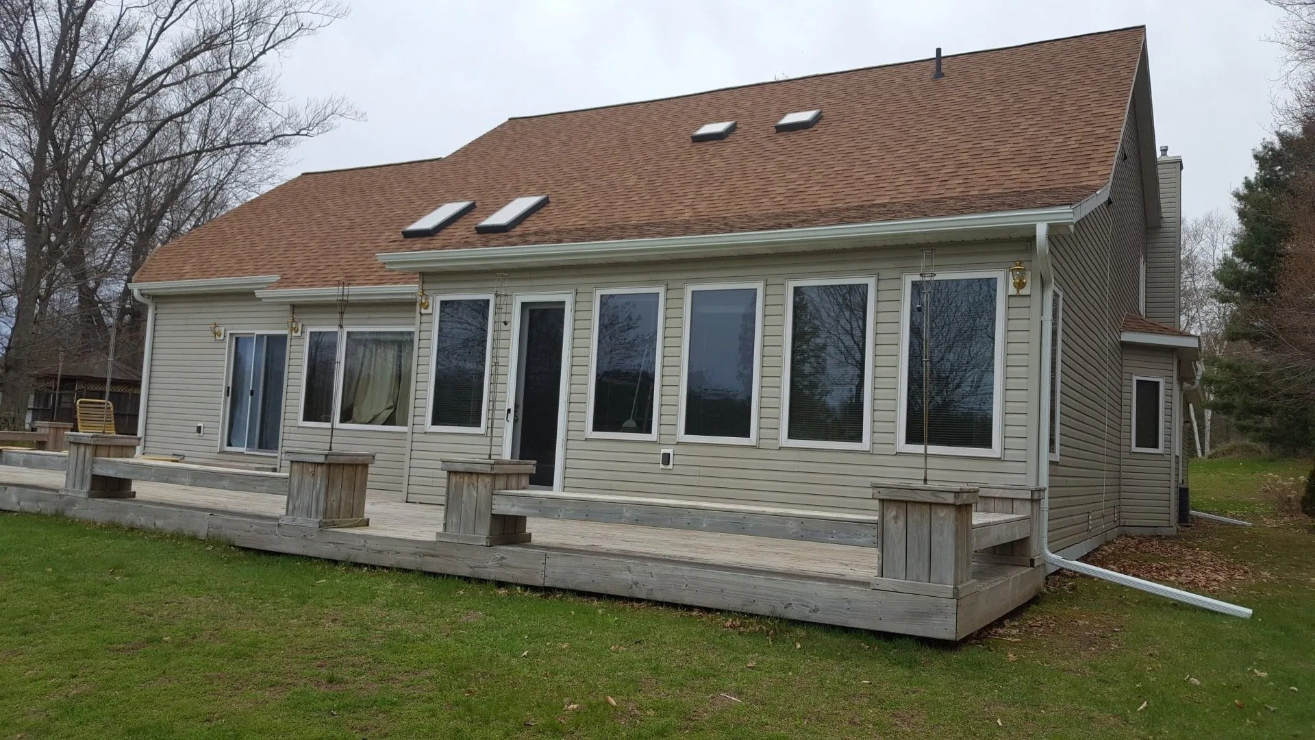 White 5 inch Gutters and 3x4 Downspouts