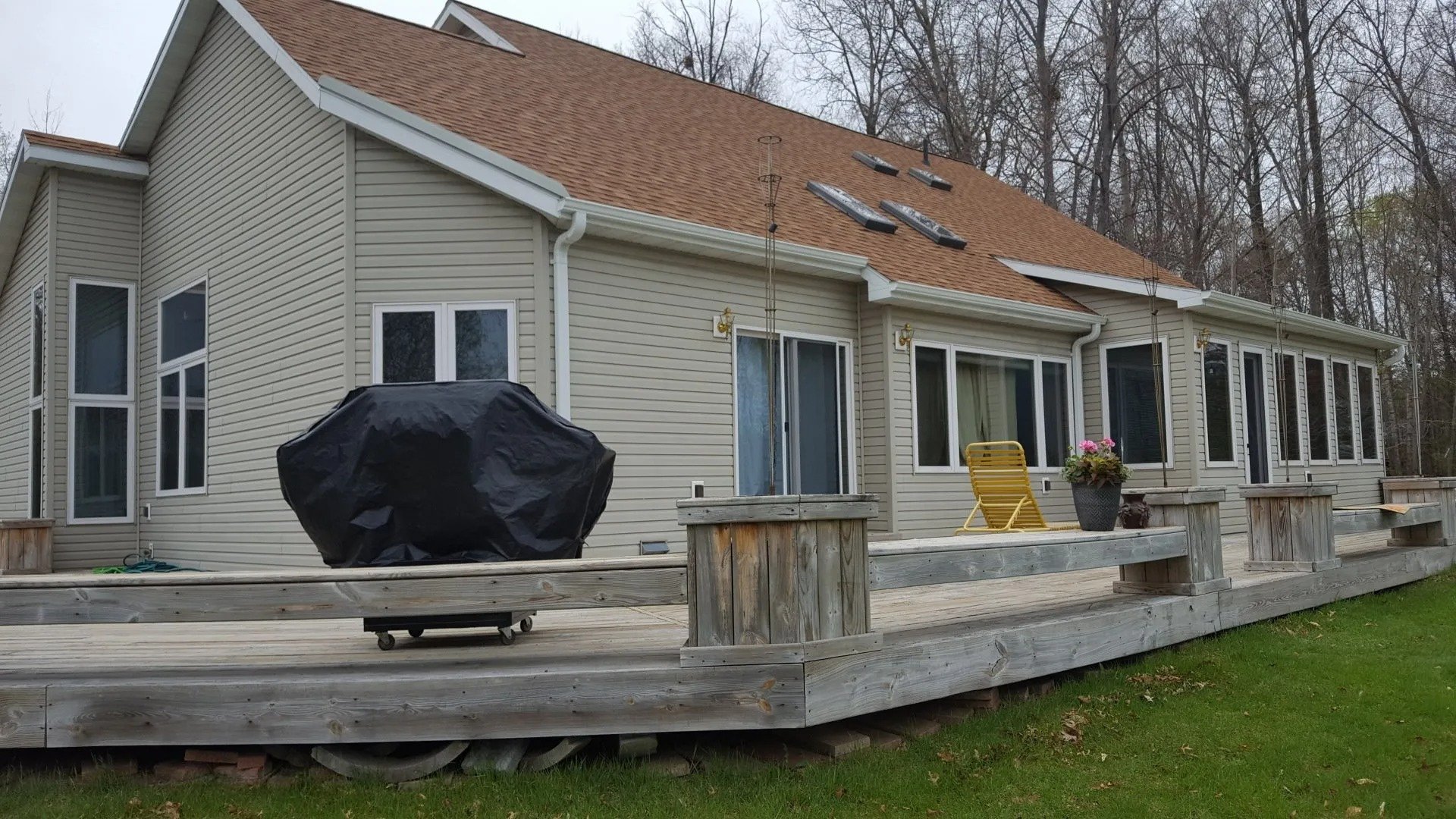 White 5 inch Gutters and 3x4 Downspouts