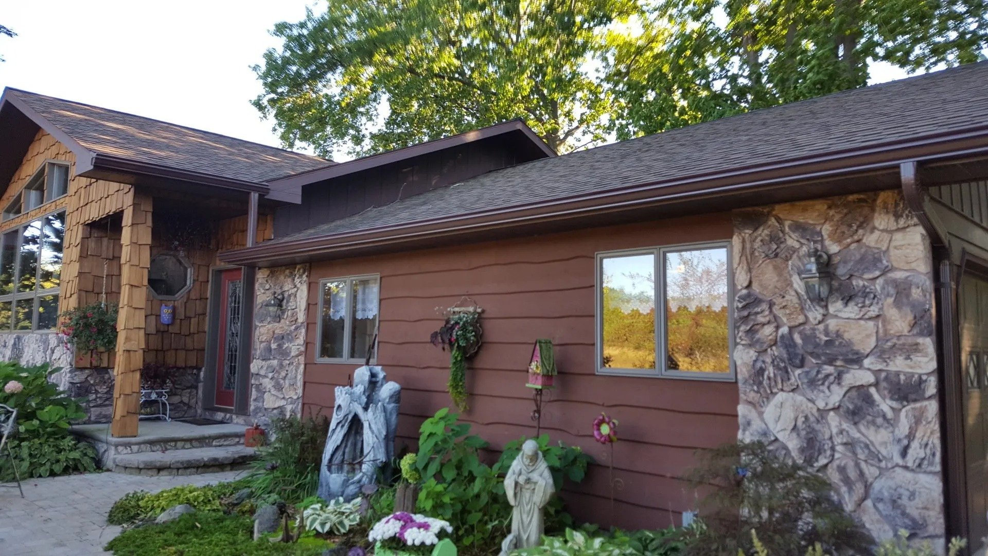 Royal Brown Gutter, 3x4 Downspout, and Leaf-X