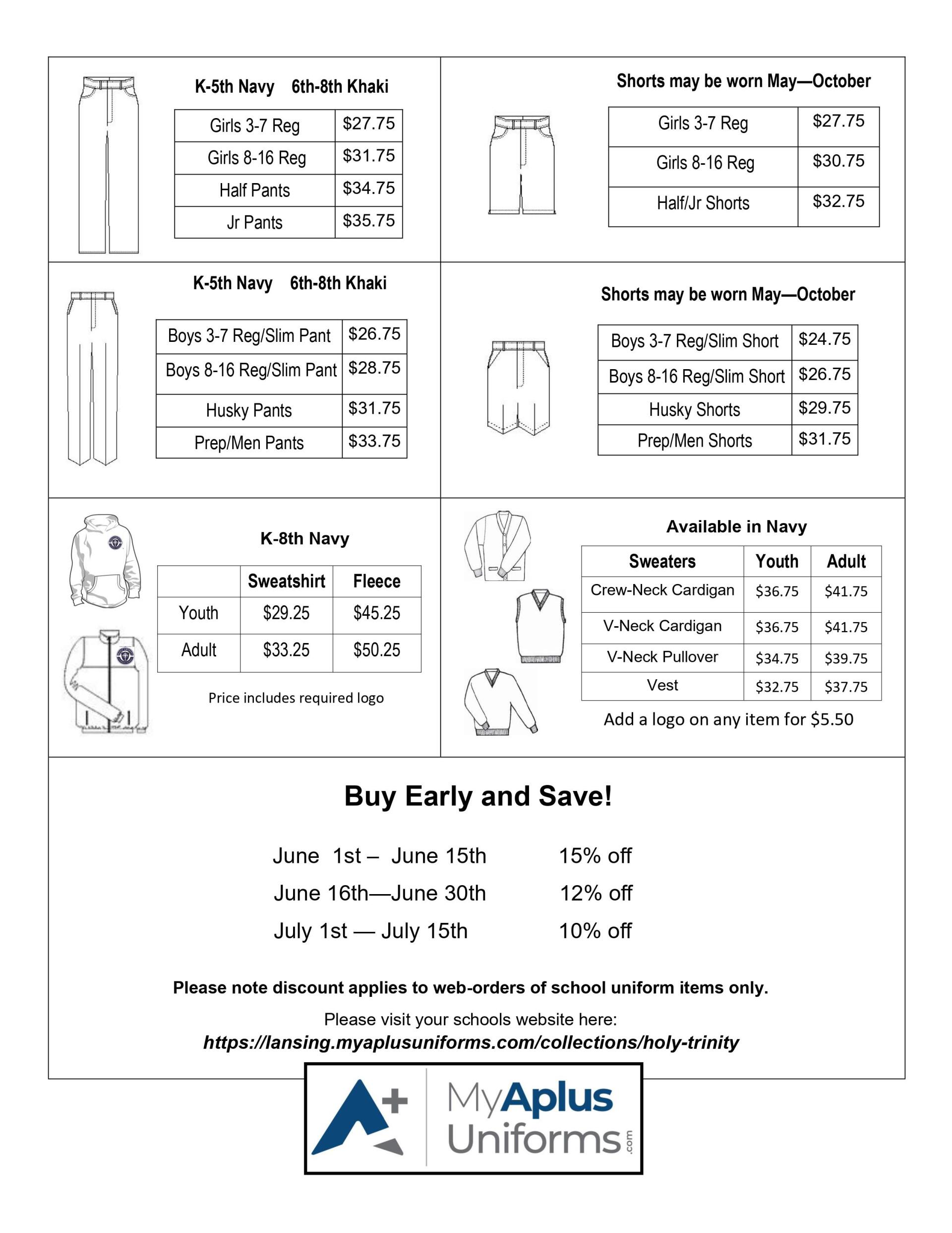 Holy Trinity School Uniforms | Comstock Park, MI