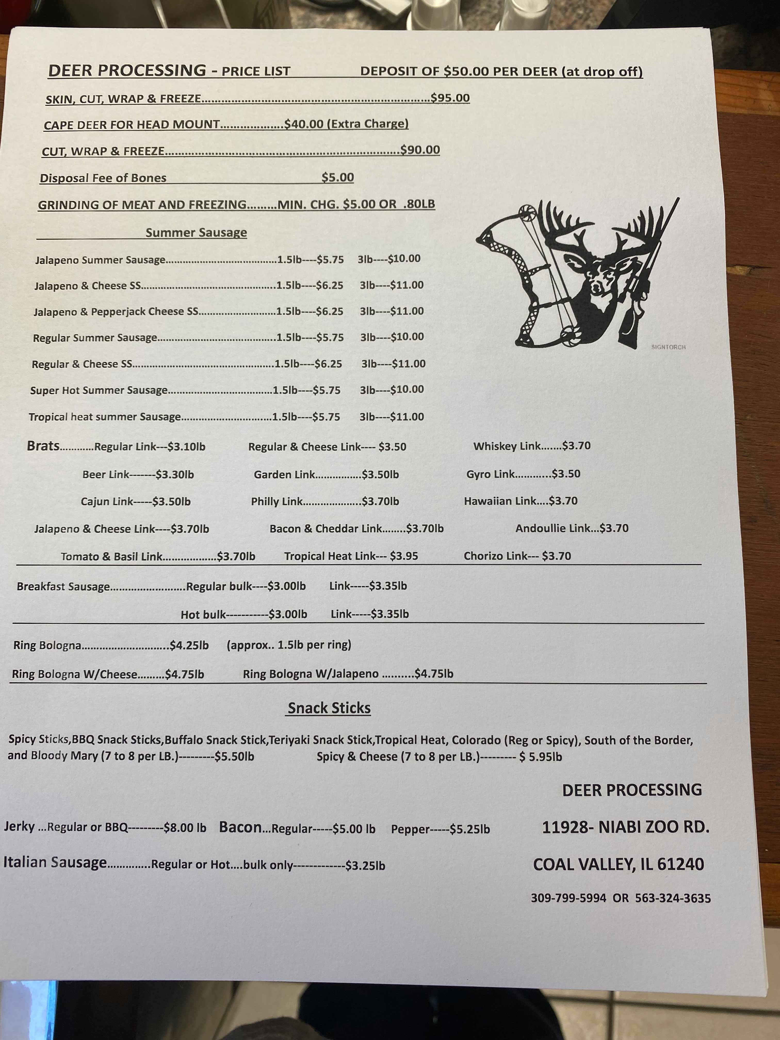 Deer Processing | Coal Valley, IL