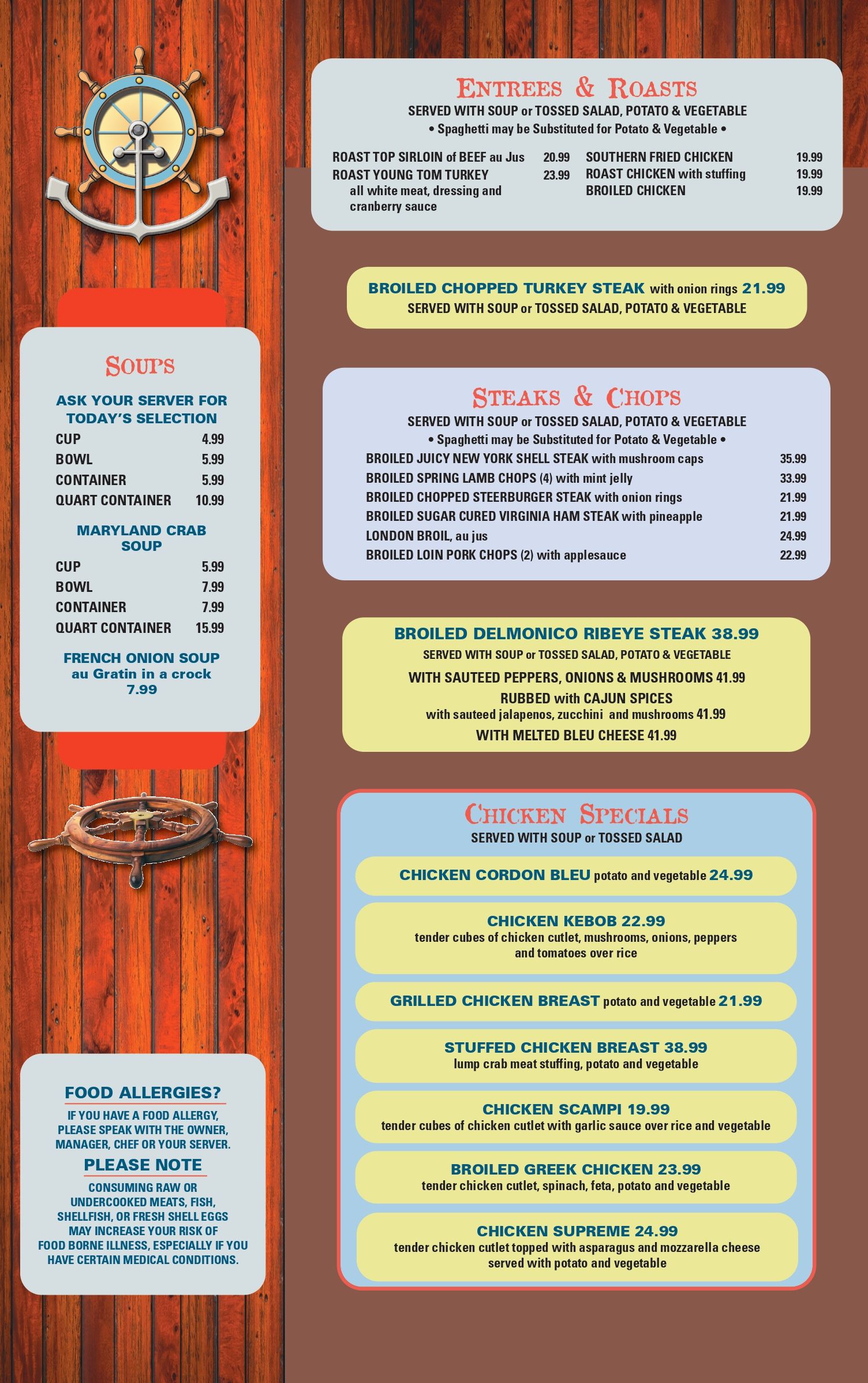 Nautilus Diner-Restaurant Timonium Menu | Timonium, MD