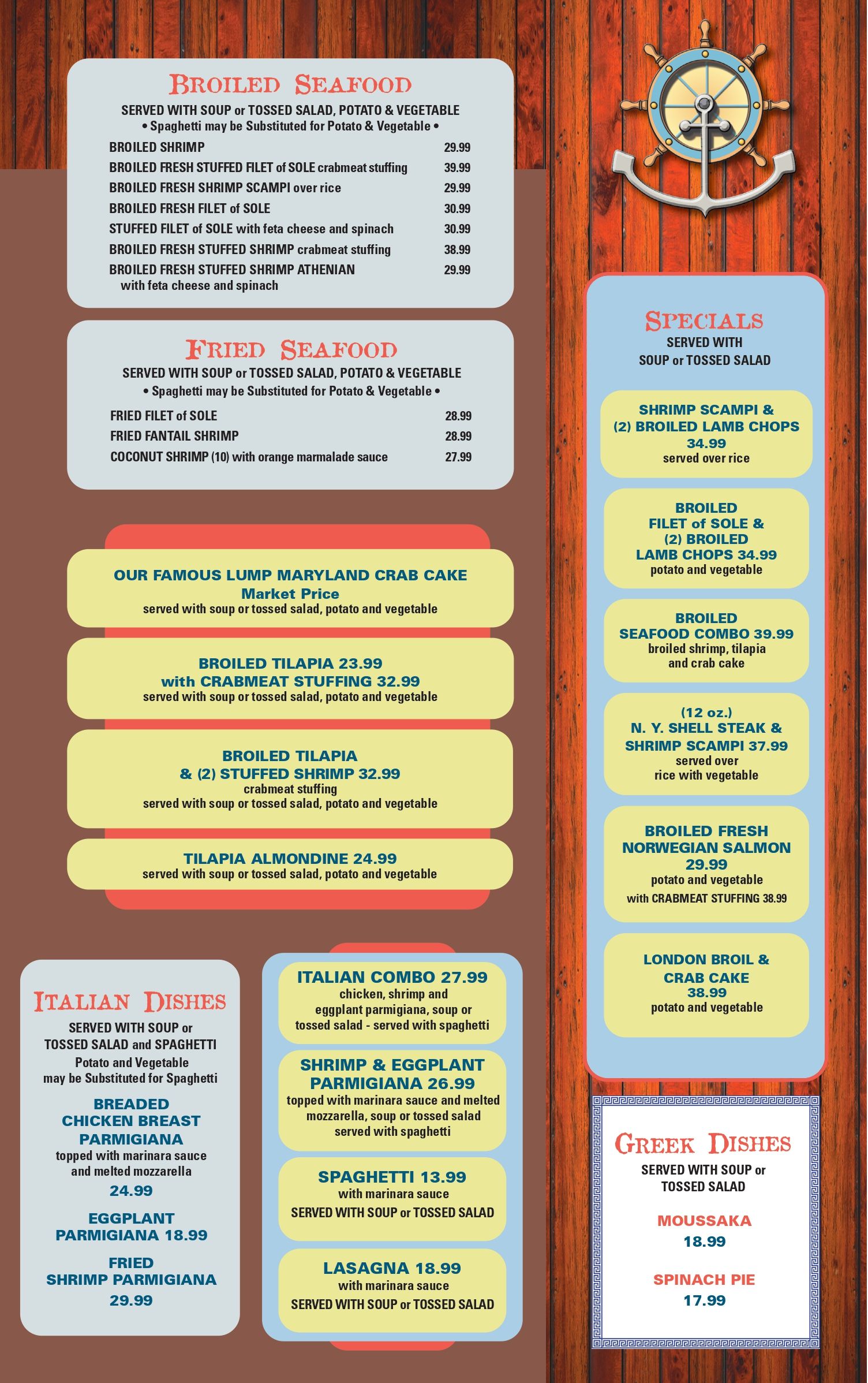 Nautilus Diner-Restaurant Timonium Menu | Timonium, MD