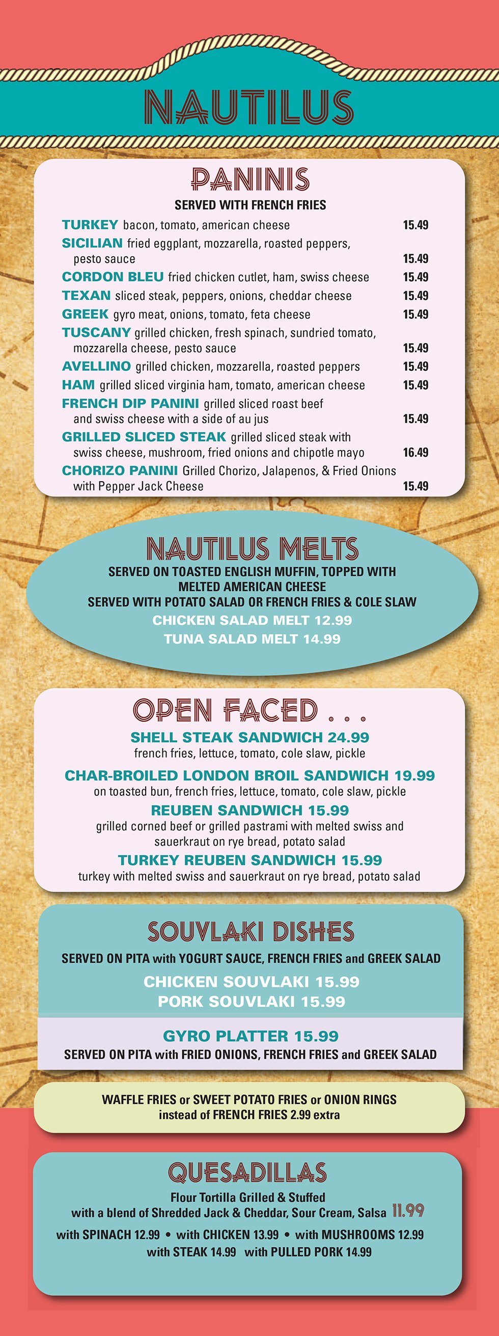 Nautilus Diner-Restaurant Crofton Menu | Crofton, MD