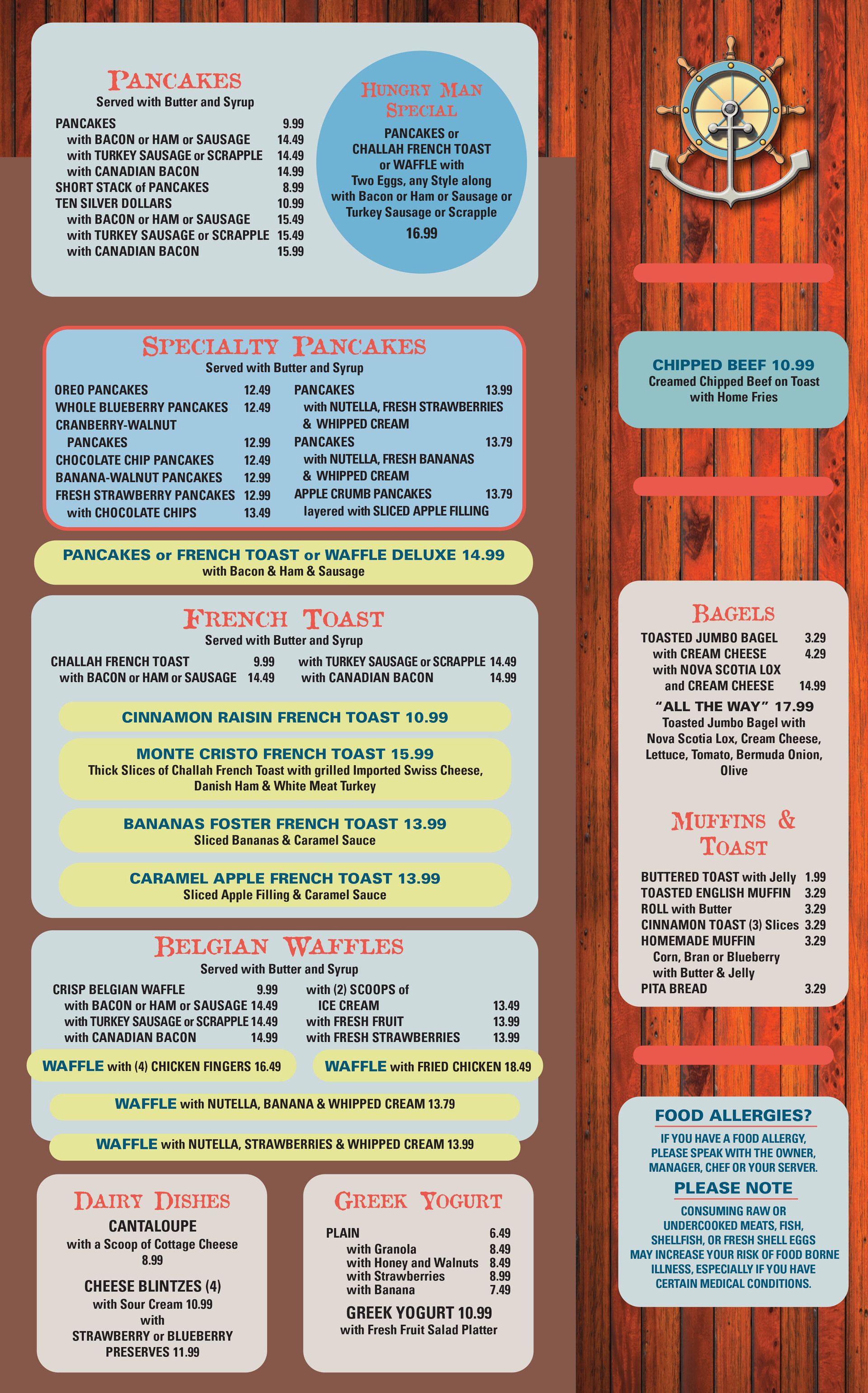 Nautilus Diner-Restaurant Timonium Menu | Timonium, MD