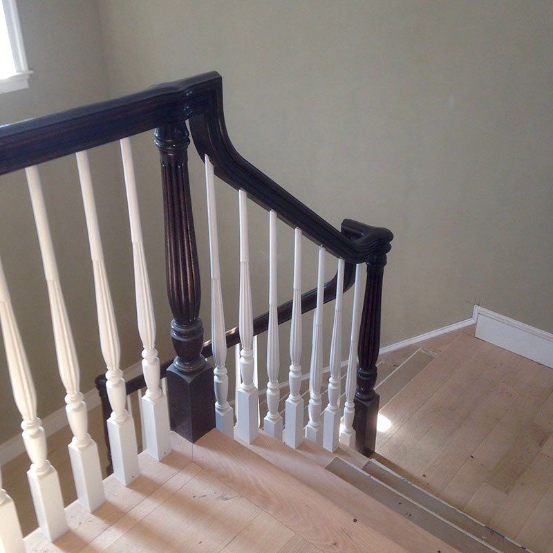 Over Post and Intermediate Rail Above Carpet Gallery Kirksey Stairs