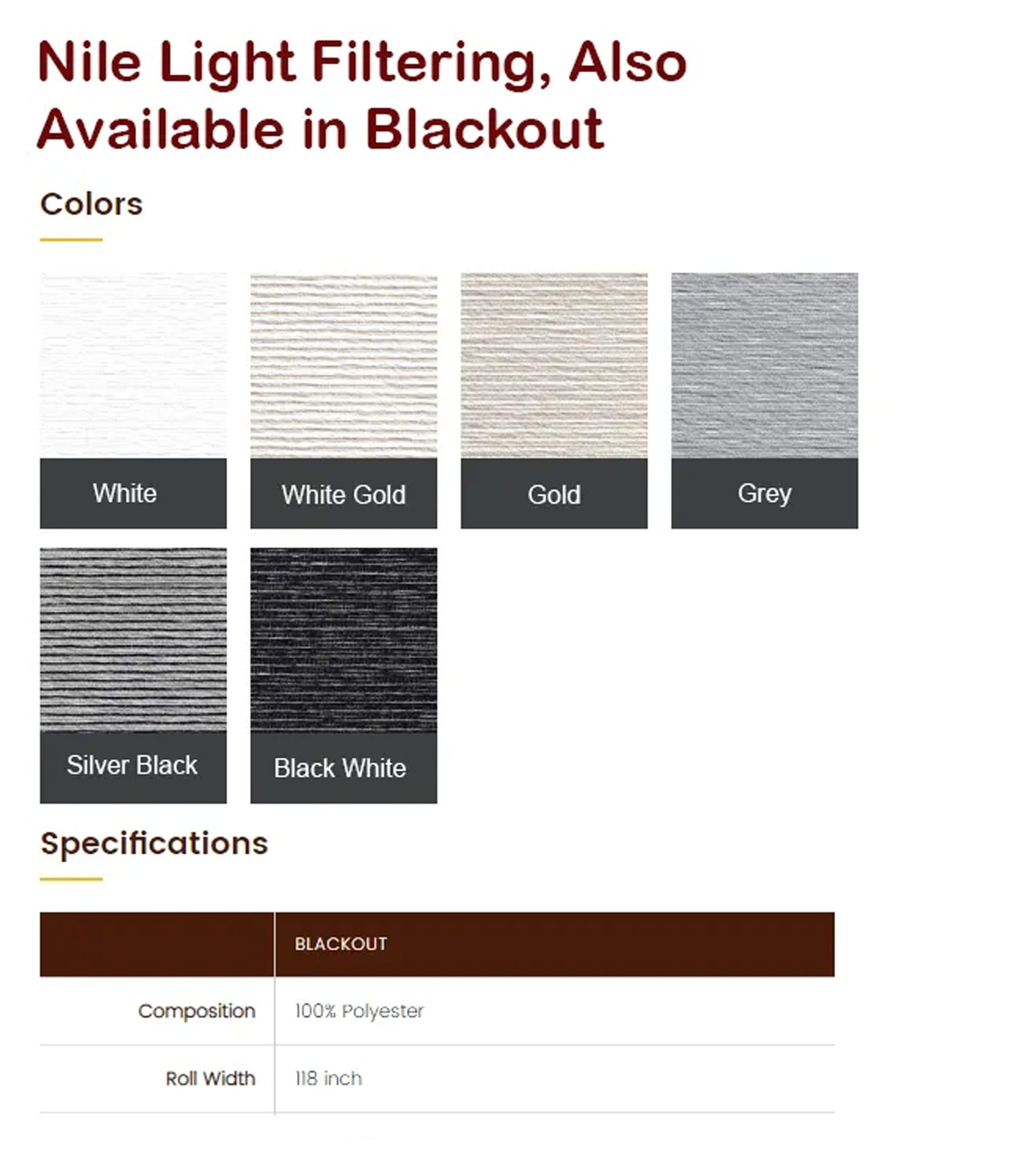 Sliding Panel | Colors & Fabric Styles from California