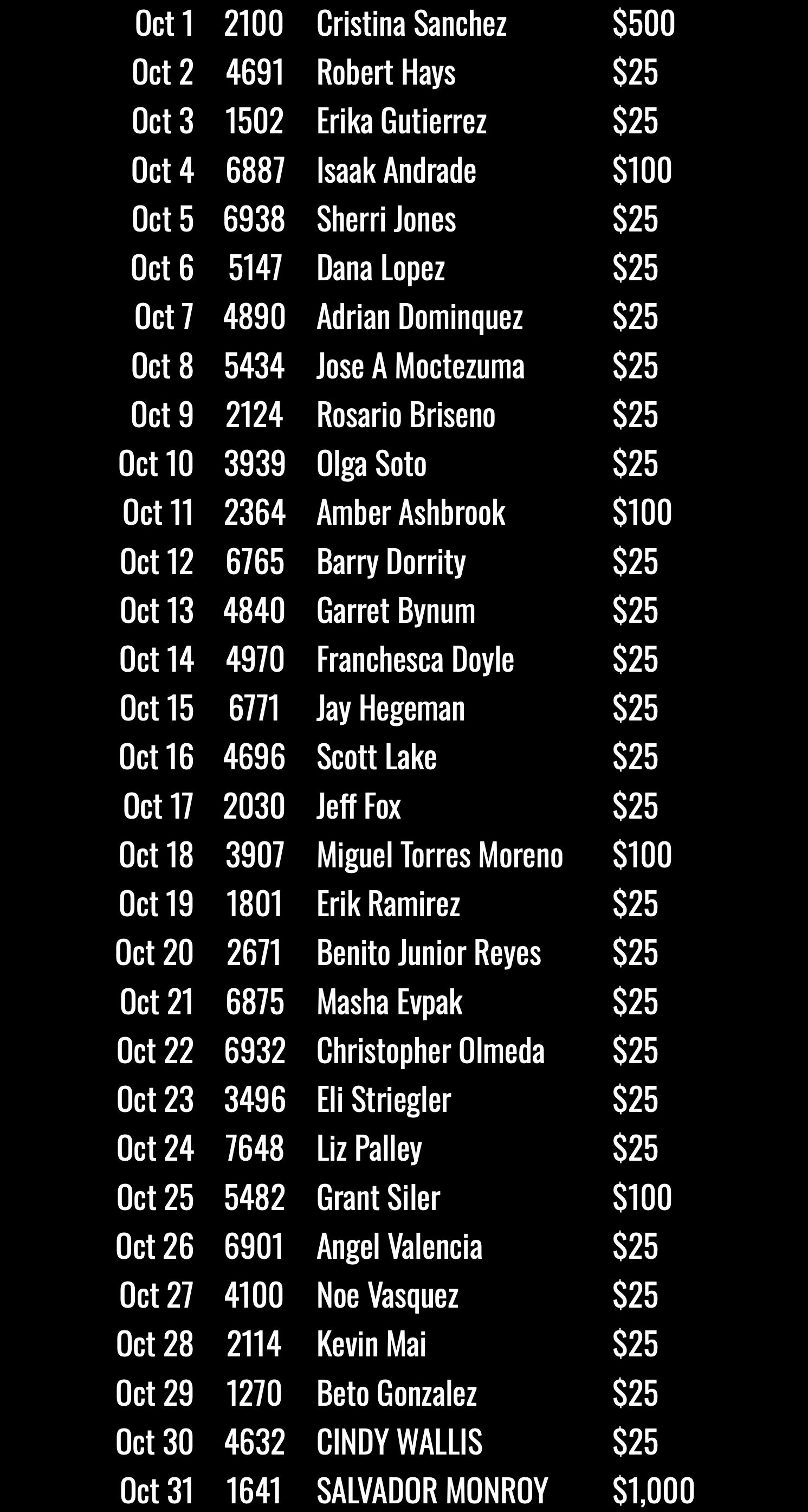 Calendar Raffle Fundraiser