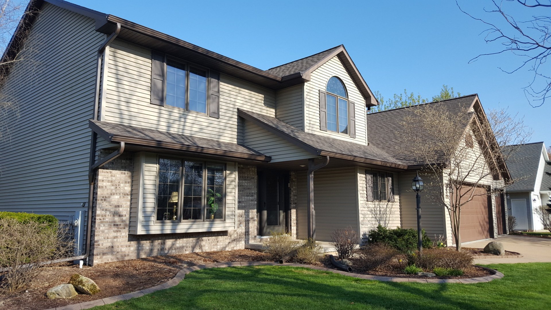 Musket Brown 5 inch Gutter, 3x4 Downspout, and Leaf-X