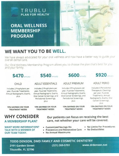 Todd Denson DMD PA Loyalty Plan | Titusville, FL