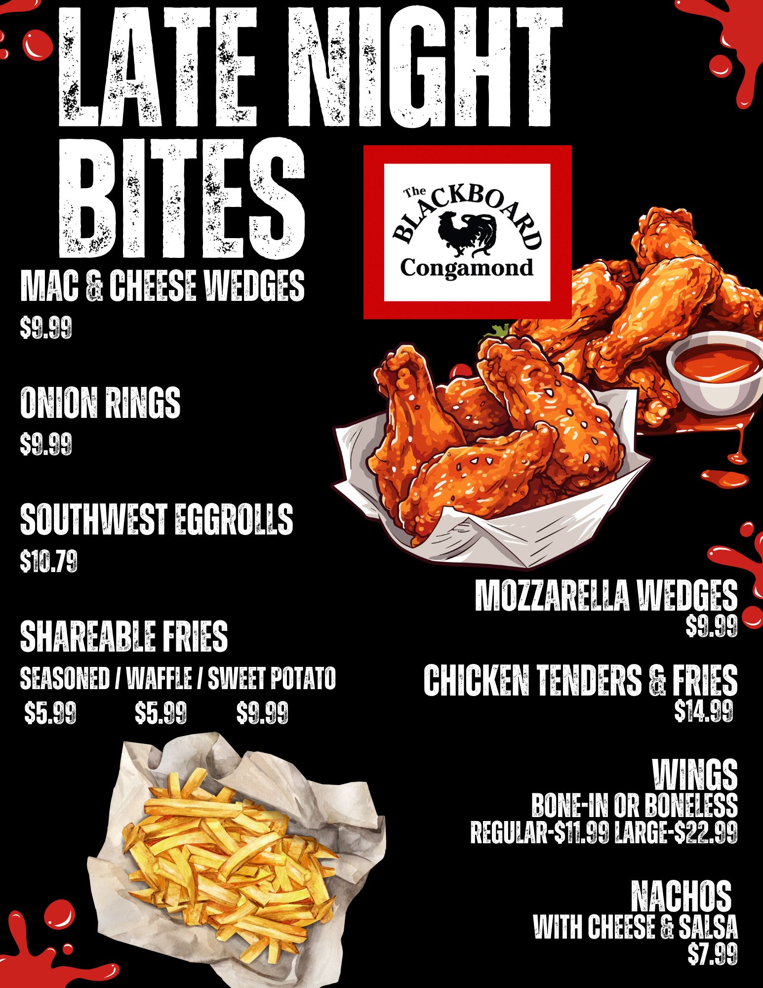 Late Night Menu | Southwick, MA