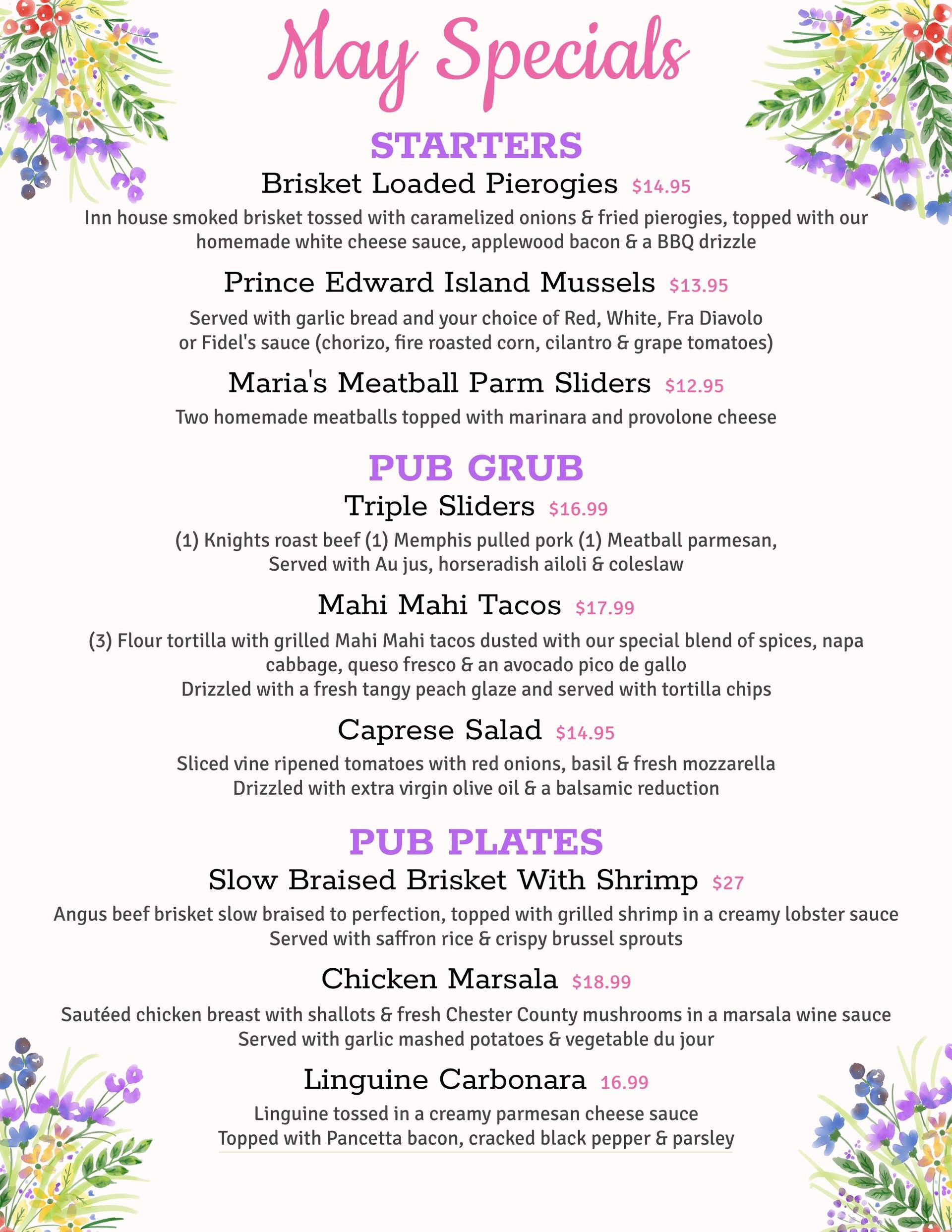 Lunch and Dinner Menu | The East End