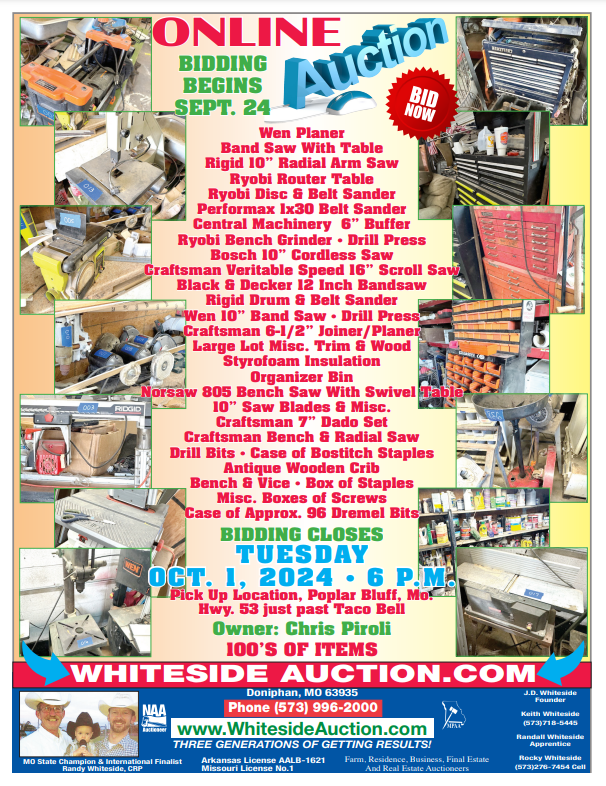 Upcoming Auctions | Whiteside Auction and Realty