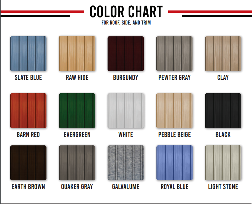 Metal Building Color Charts | Indiana