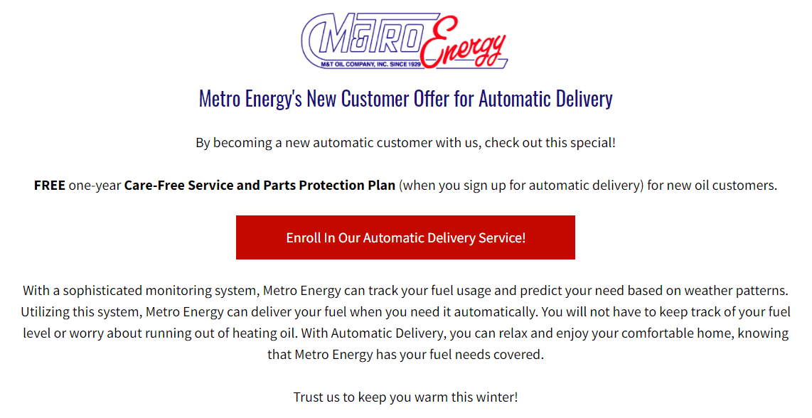 Metro Energy - M & T Oil Co. | Heating | South Boston, MA