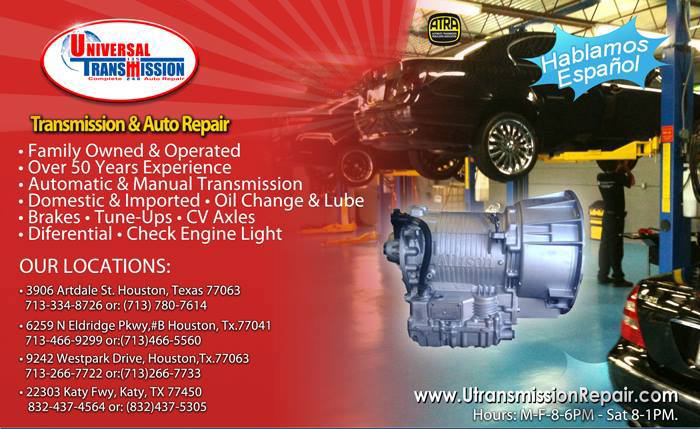 Universal Transmission Auto Repair | Coupons| Houston | Katy TX