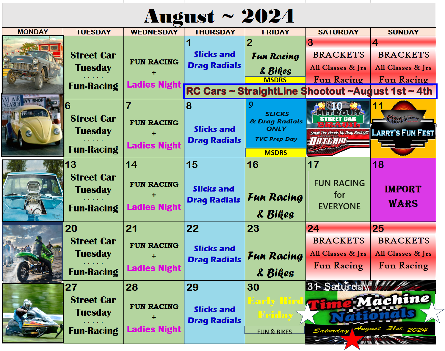 Drag Racing Track Calendar | Great Lakes Dragaway