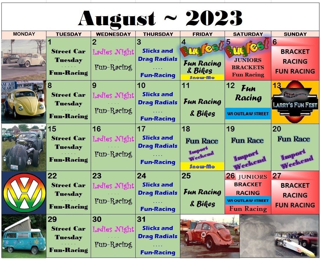 Drag Racing Track Calendar | Great Lakes Dragaway