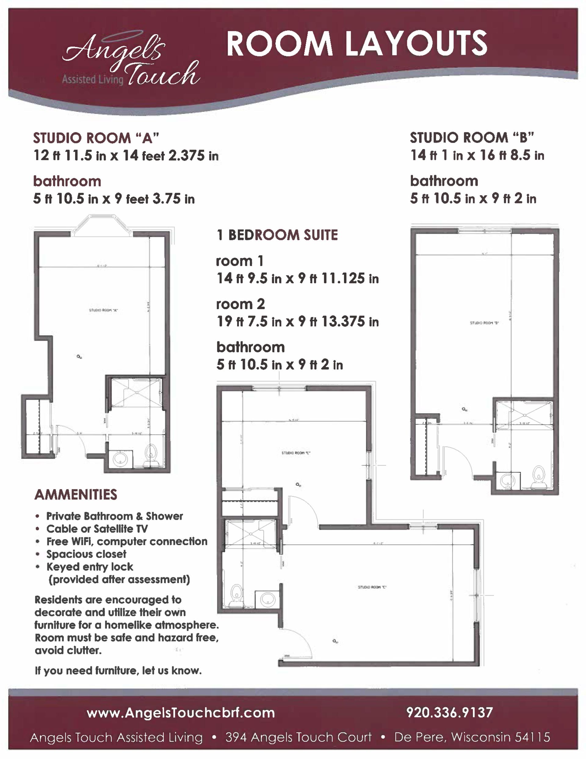 Space Layouts | Angels Touch Assisted Living & Memory Care