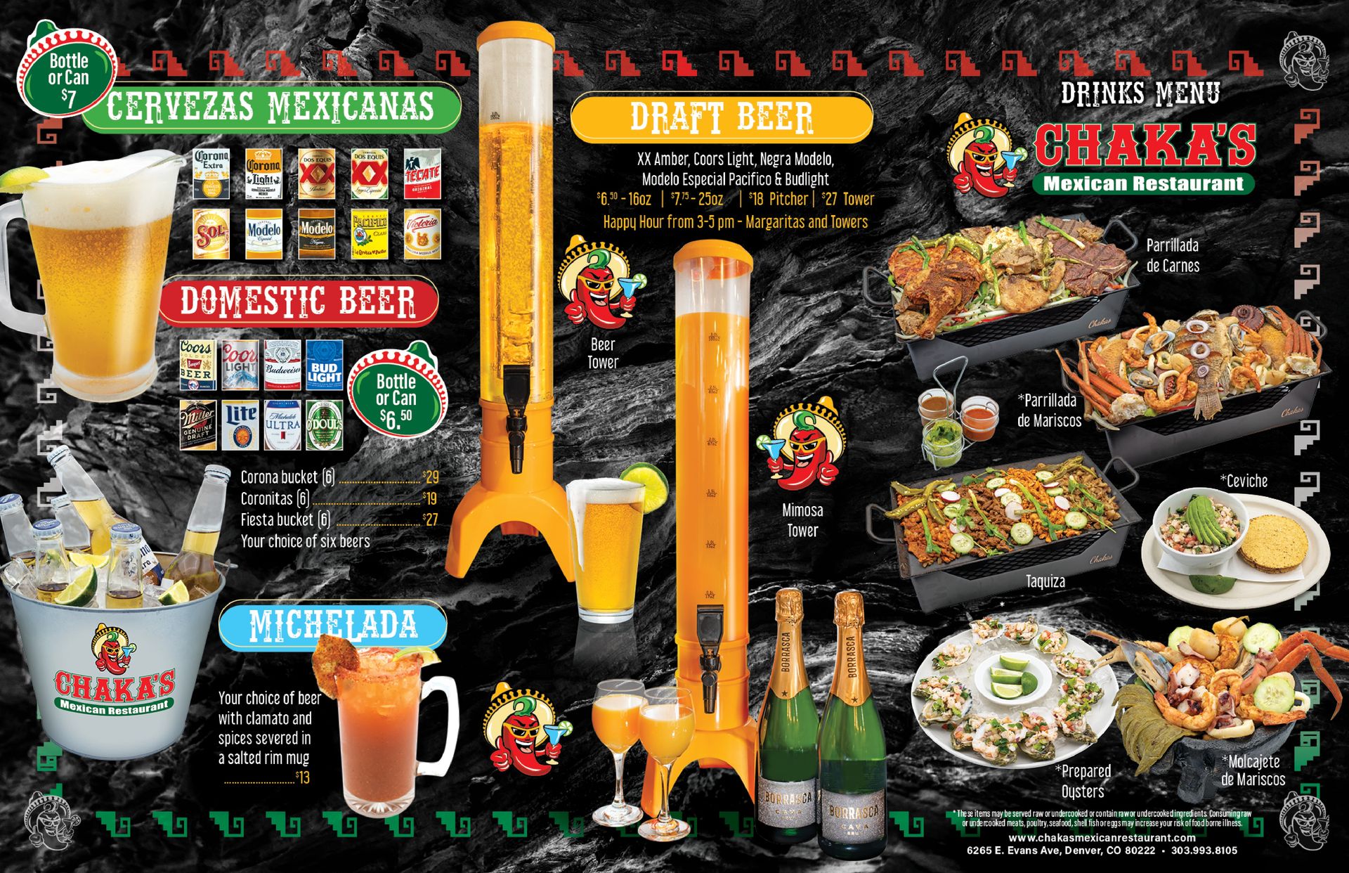 From the Bar Menu | Chakas Mexican Restaurant