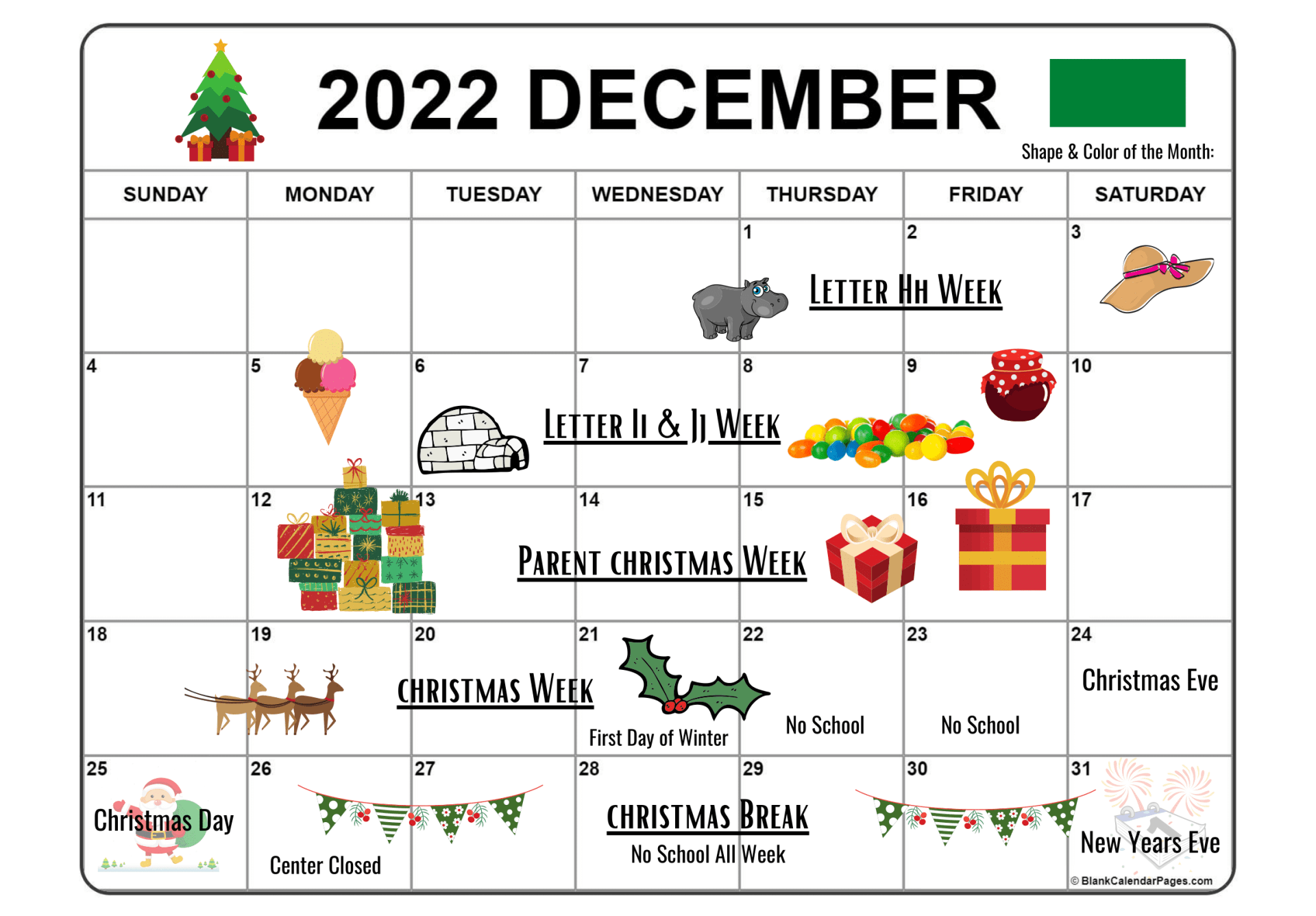 Sunrise Sunset Preschool & Childcare Center Calendar West Fargo