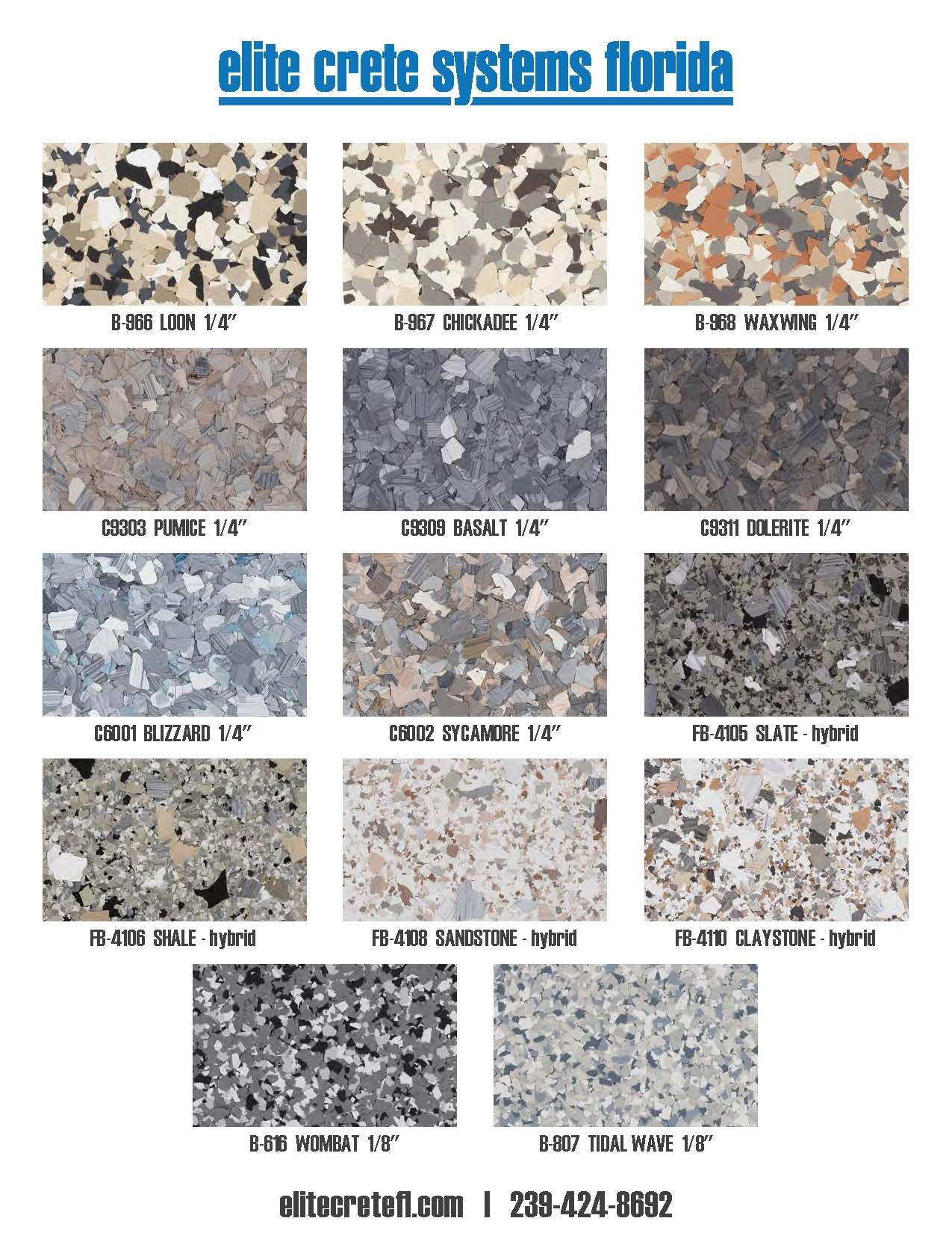 Color Charts | Elite Crete Systems FL