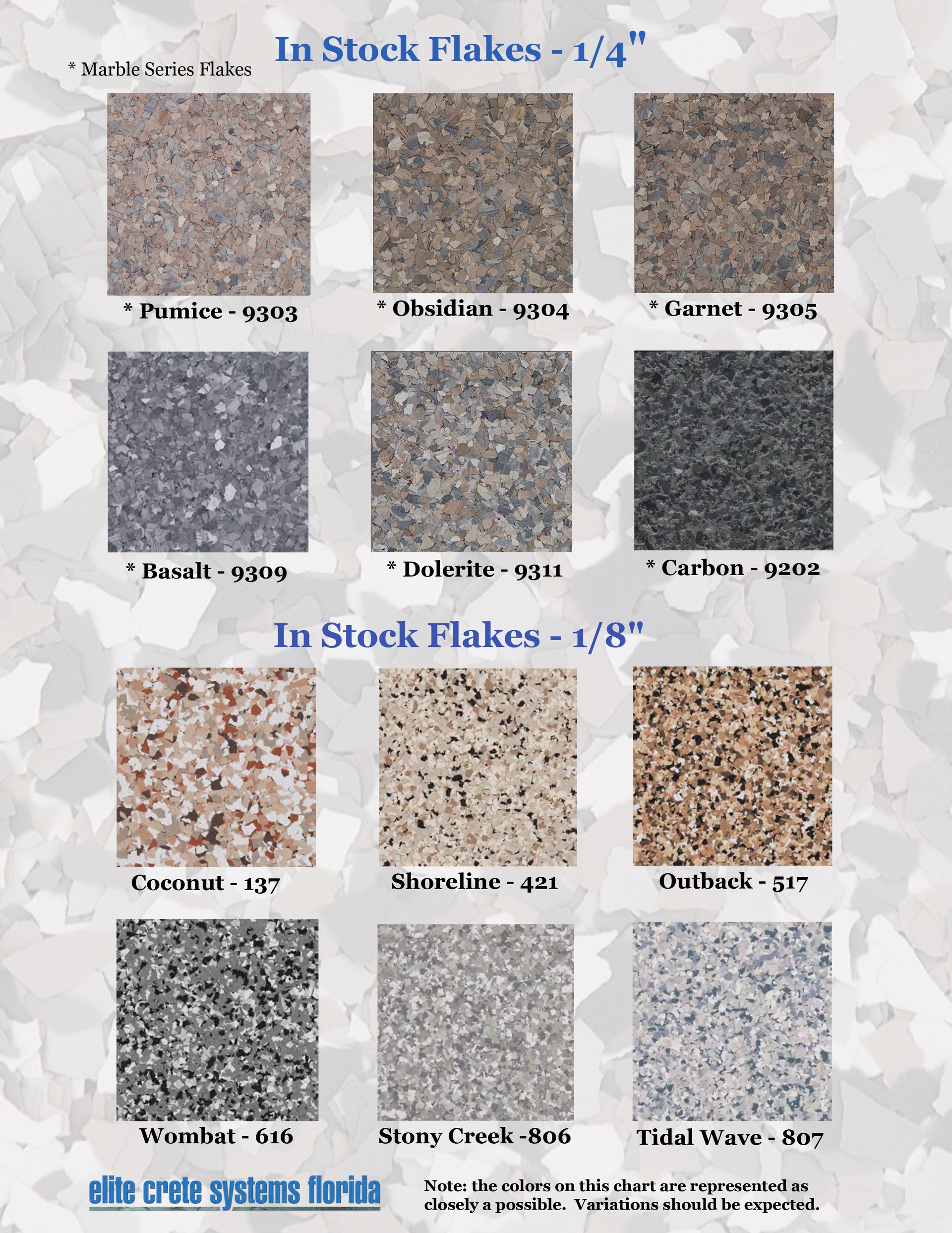 Color Charts | Elite Crete Systems FL