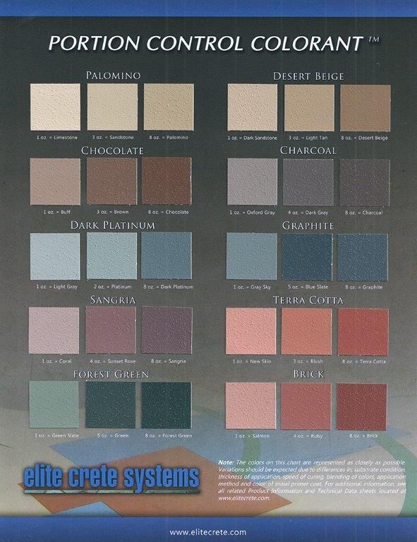 Color Charts | Elite Crete Systems FL