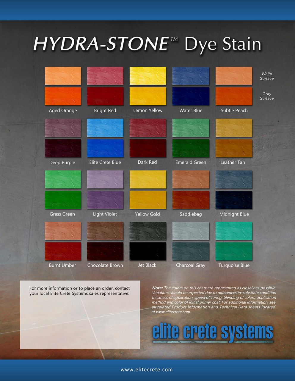 Color Charts | Elite Crete Systems FL