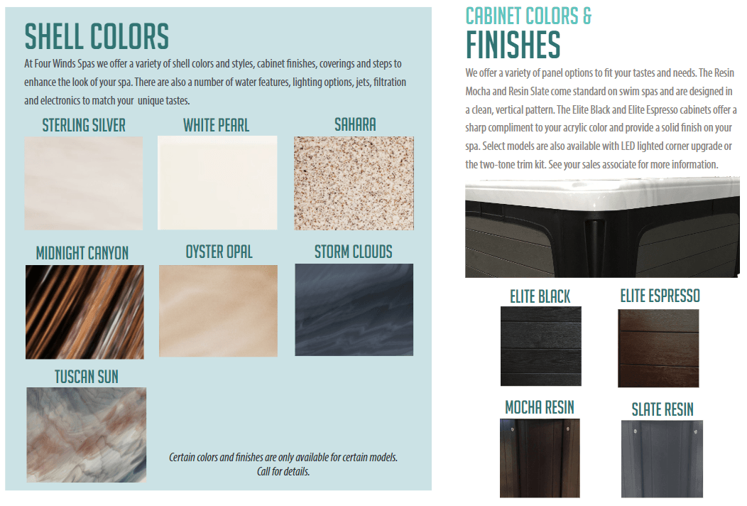 Spa Colors and Finishes | Outdoor Spas